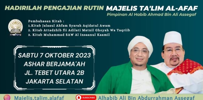 LIVE : Majelis Ta'lim Al Afaf Malam Jum'at Bersama Habib Thoha Bin Ali ...